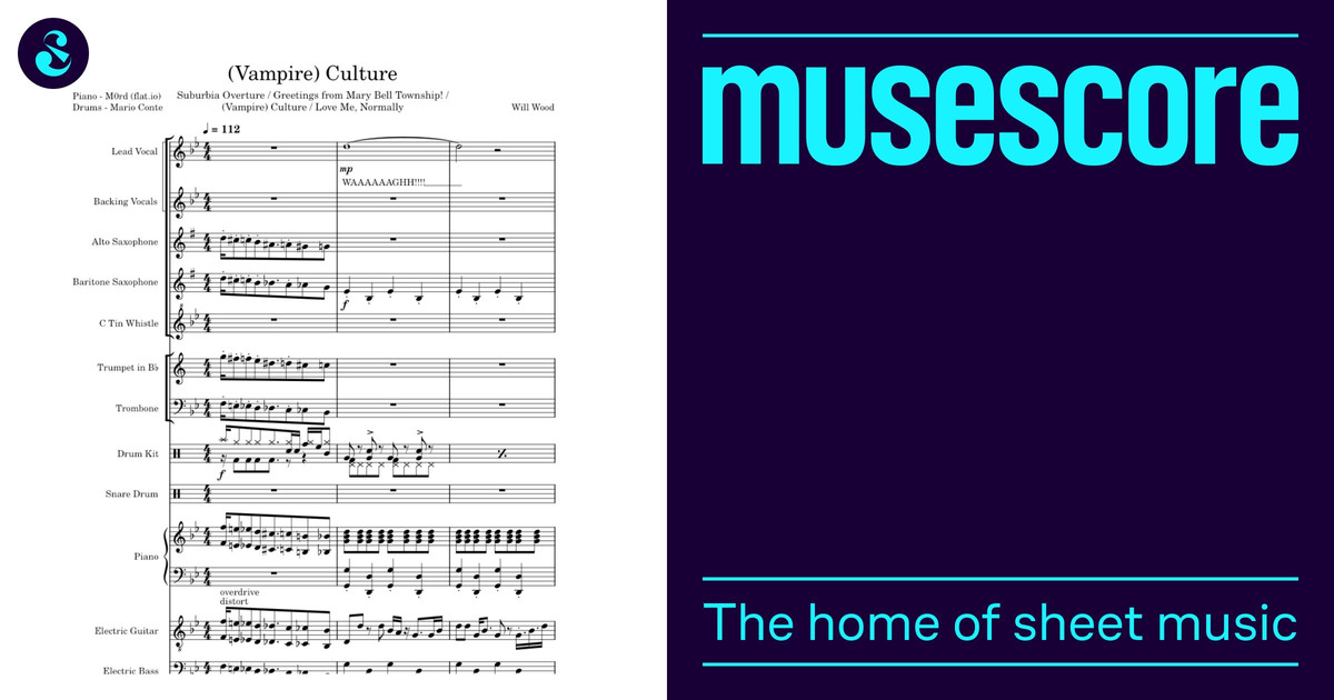 (Vampire) Culture — Will Wood Sheet Music for Piano, Trombone ...