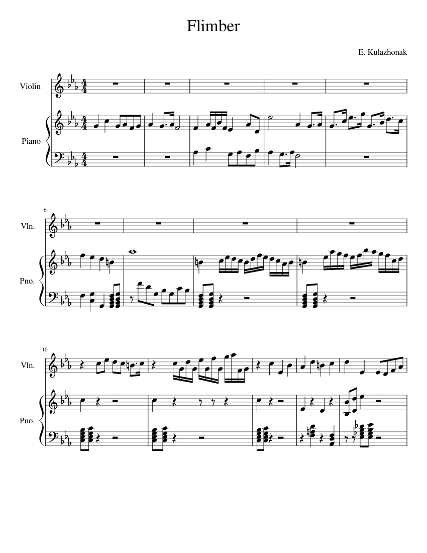 Flimber Sheet music for Piano, Violin (Solo) | Musescore.com