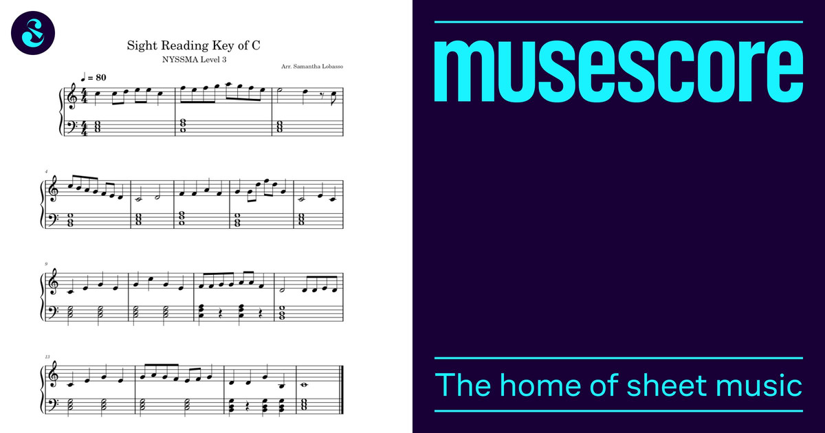 Sight Reading Key of C - NYSSMA Level 3 Sheet Music for Piano (Solo ...