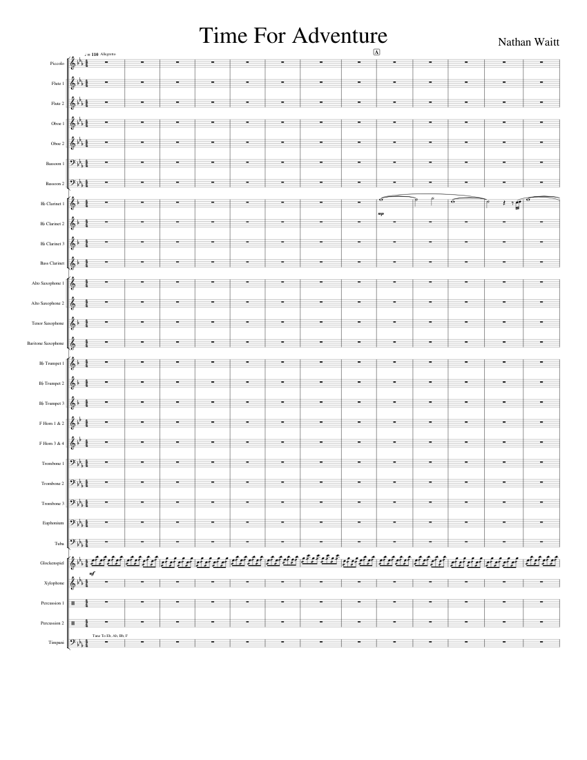 Time For Adventure! (as of 7/9) Sheet music for Trombone, Euphonium ...
