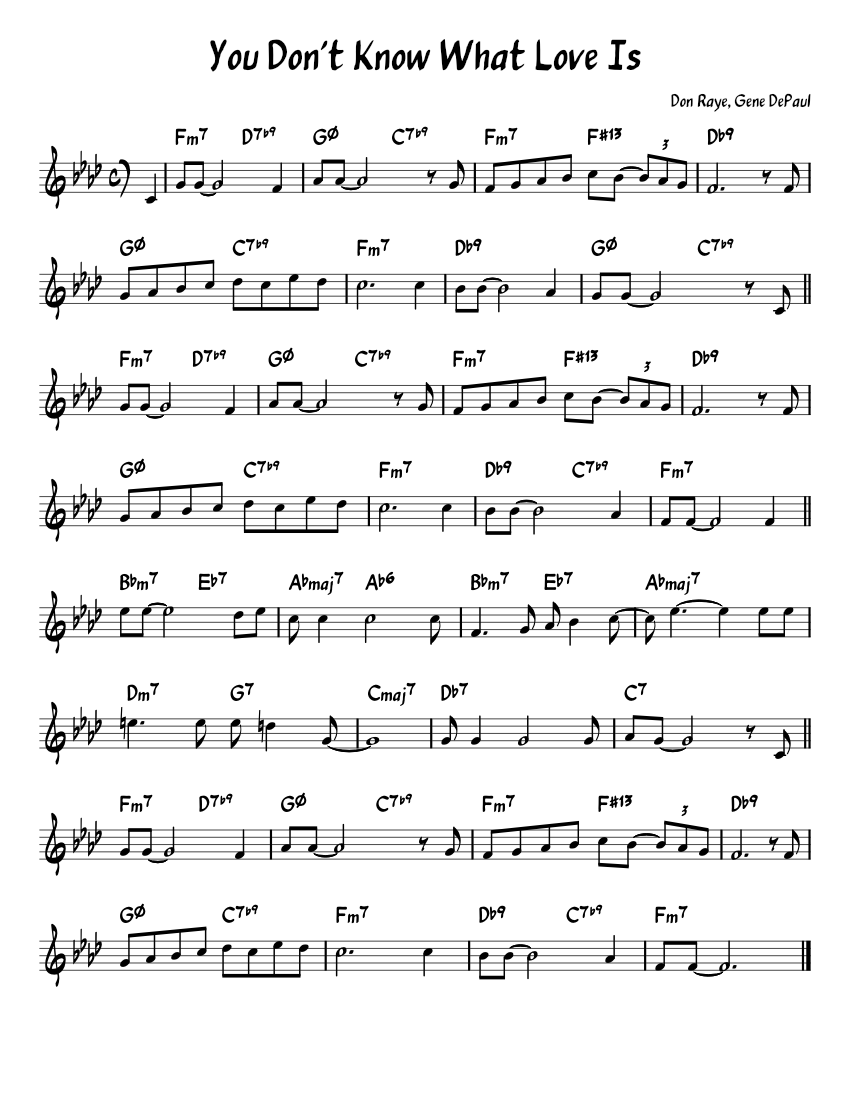 You Don't Know What Love Is Sheet music for Piano (Solo) | Musescore.com