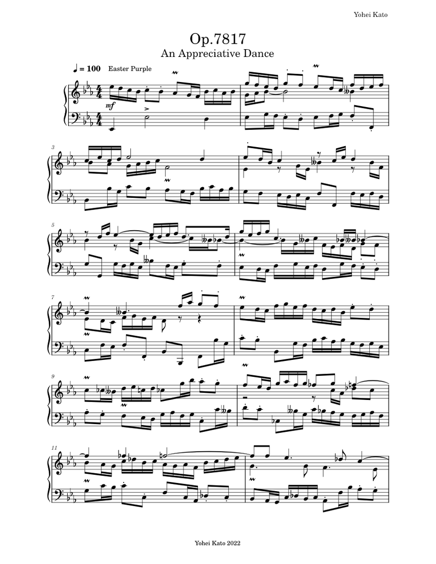 Op.7817 An Appreciative Dance Sheet music for Piano (Solo) | Musescore.com