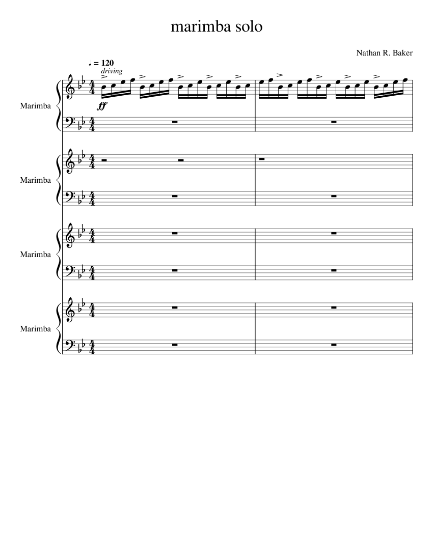 music for 4 marimba's Sheet Music for Marimba (Mixed Quartet ...