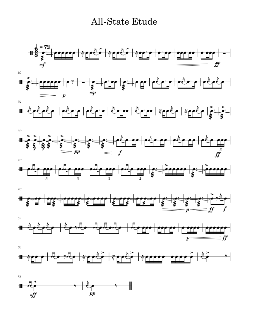 All-State Etude-Snare Drum Sheet music for Snare drum (Solo ...