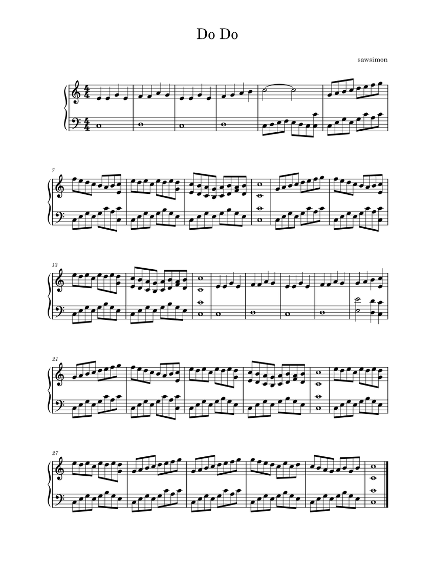Do Do Sheet music for Piano (Solo) Easy | Musescore.com