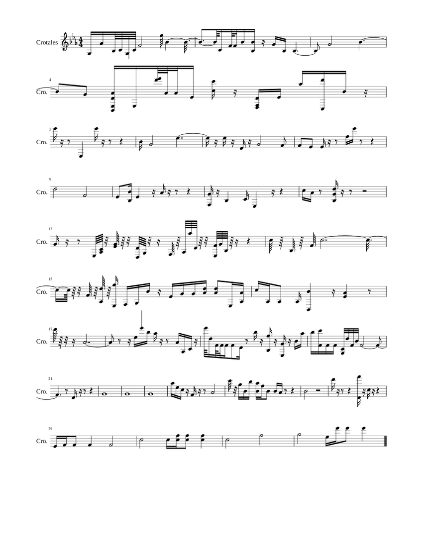 Crotales - crazy music Sheet Music for Crotales (Solo) | MuseScore.com