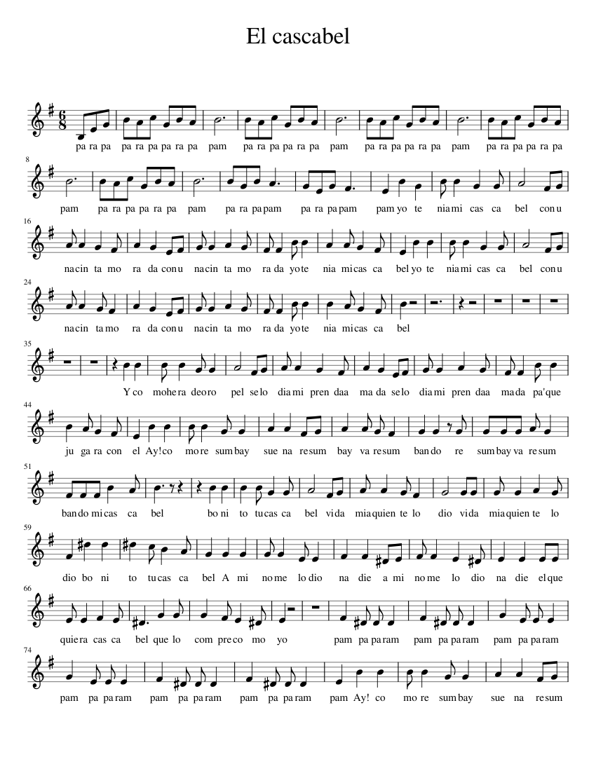 El cascabel Sheet Music for Piano (Solo) easy | MuseScore.com