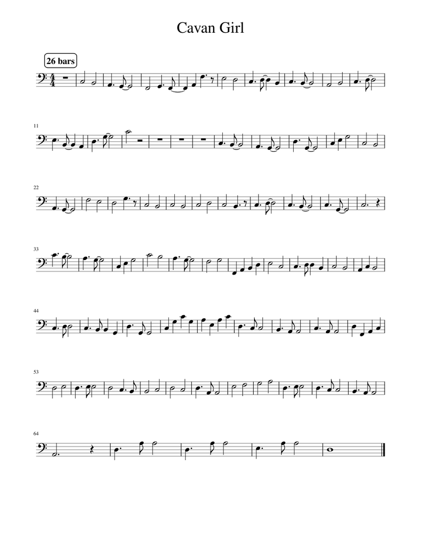 Cavan Girl Sheet Music for Piano (Solo) easy | MuseScore.com