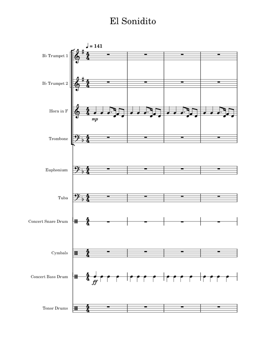 El_Sonidito Sheet music for Trombone, Euphonium, Tuba, Trumpet in b ...