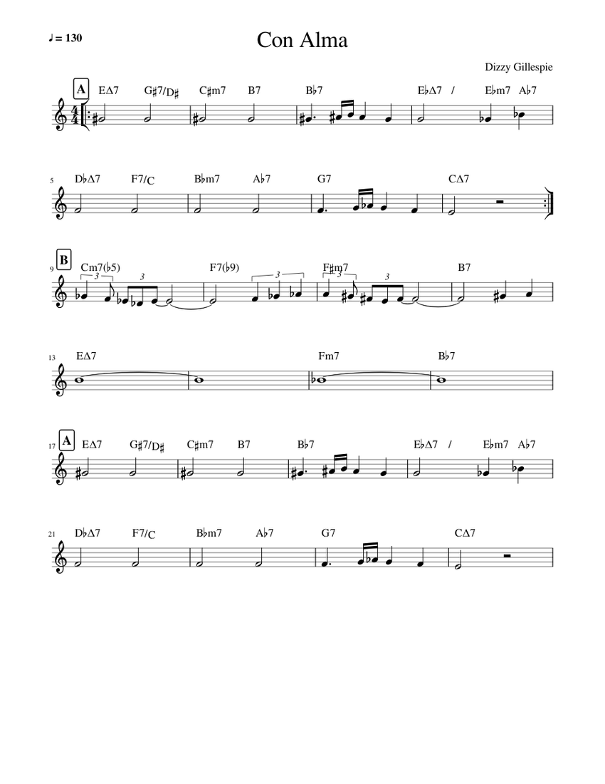 Con Alma Sheet Music for Piano (Solo) easy | MuseScore.com