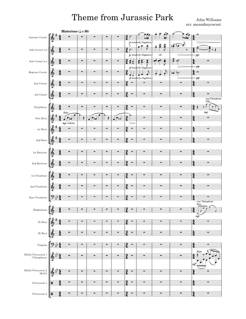 Theme from Jurassic Park – John Williams Sheet Music for Trombone ...
