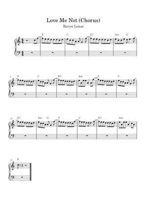 Play Official version of Love Me Not Sheet Music by Ravyn Lenae for ...