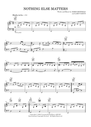 Nothing Else Matters - Metallica guitar tab (acoustic + solo) Sheet ...