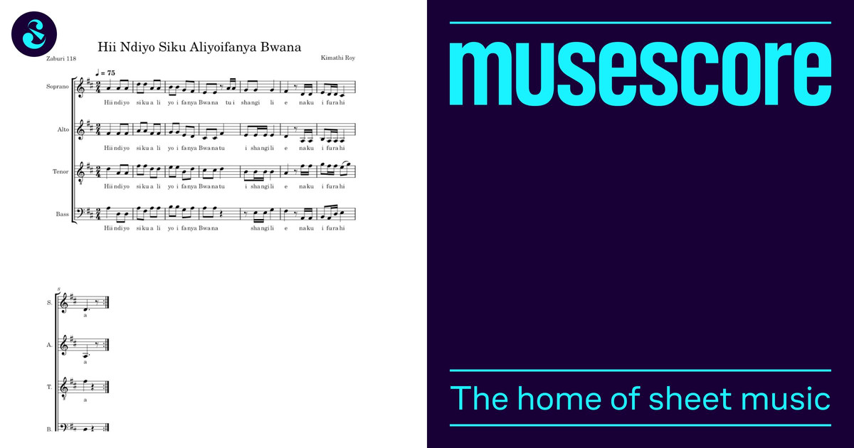 Hii Ndiyo Siku Aliyoifanya Bwana – mwikaroy Sheet music for Bass guitar ...