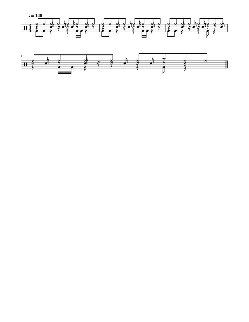 amen break 1 pentagrama Sheet Music for Drum group (Solo) | MuseScore.com