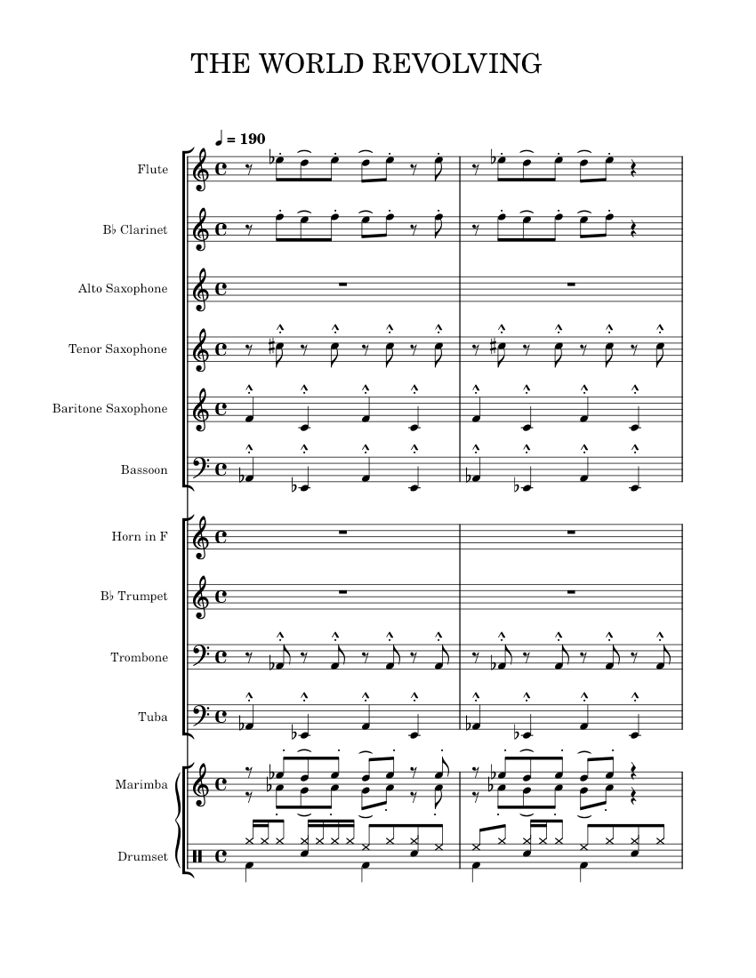 THE WORLD REVOLVING – Toby Fox THE WORLD REVOLVING Sheet music for ...
