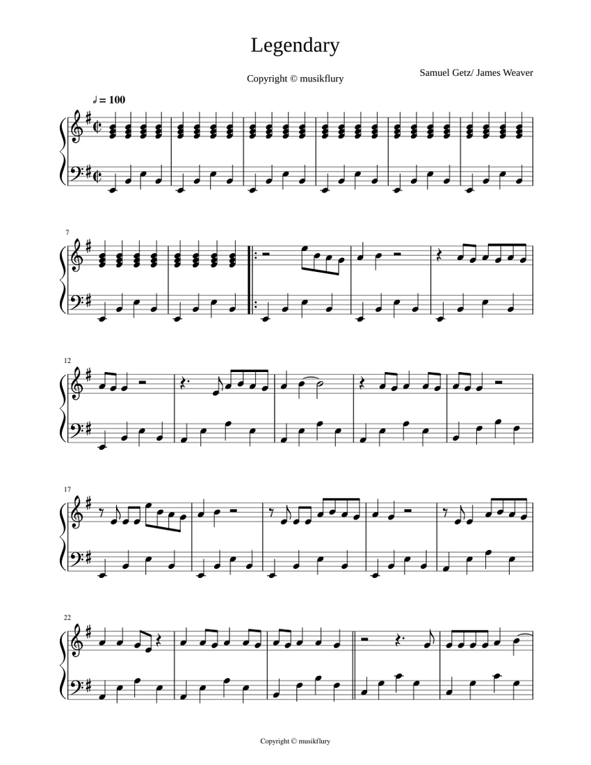 Legendary Sheet music for Piano (Solo) Easy | Musescore.com