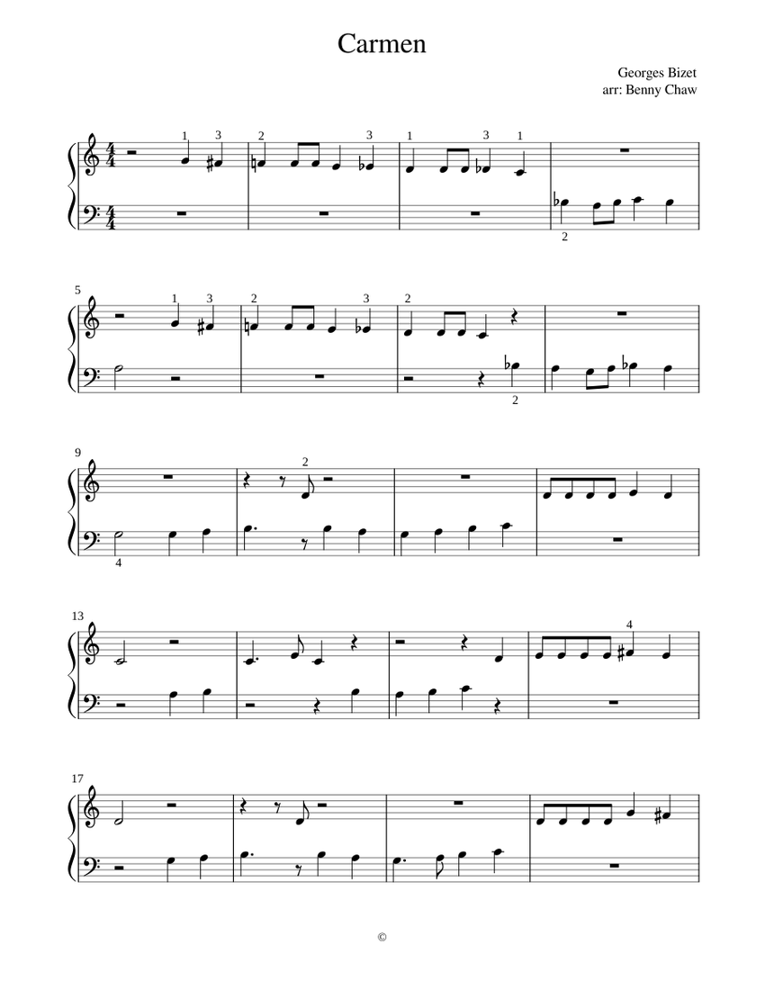 Carmen (Bizet) Sheet music for Piano (Solo) | Musescore.com