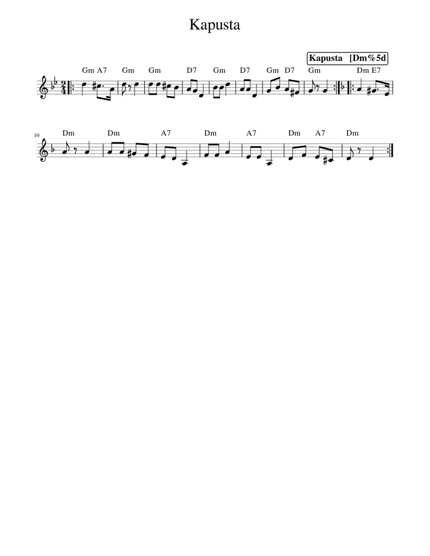 Kapusta Sheet music for Piano (Solo) Easy | Musescore.com