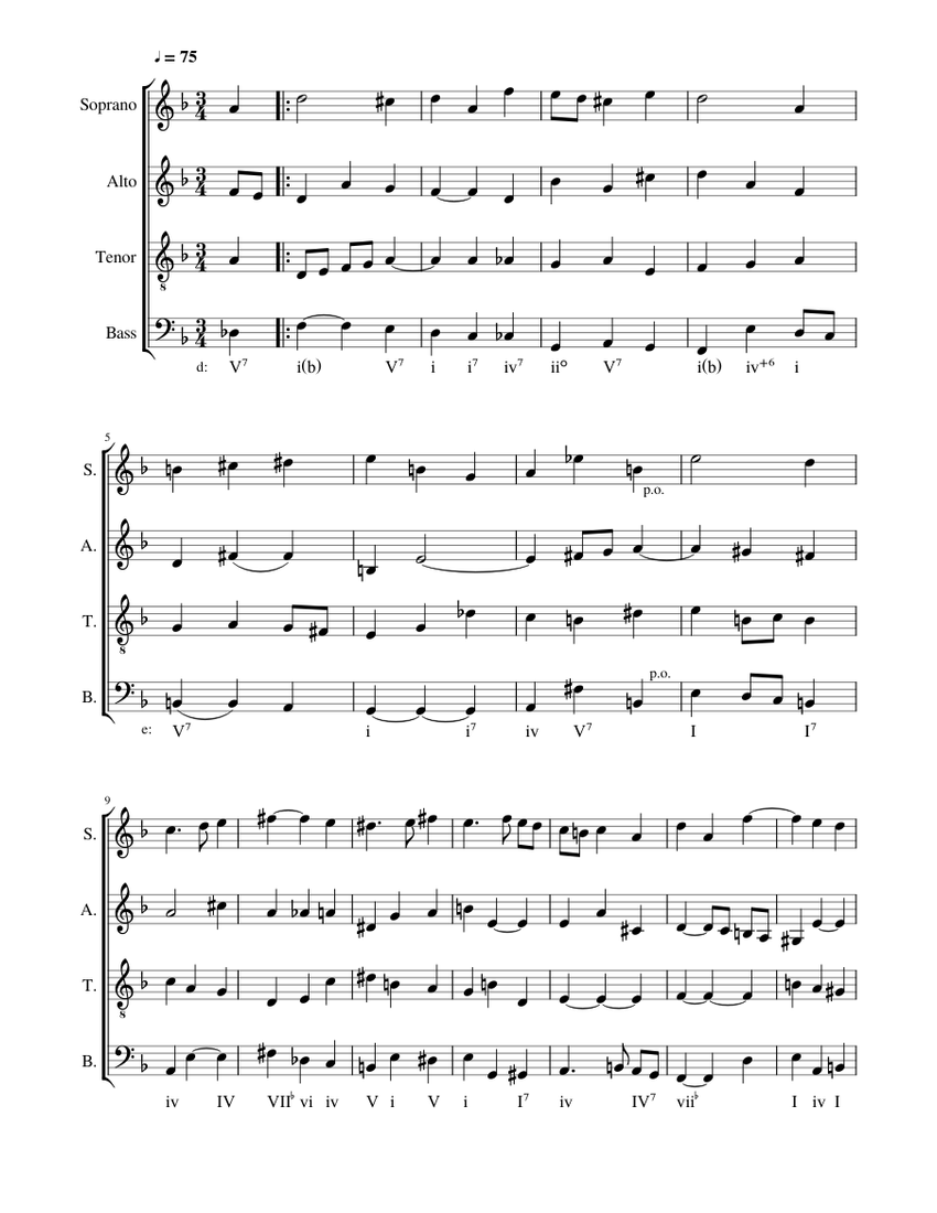 Practise minor satb Sheet music for Soprano, Alto, Tenor, Bass voice ...