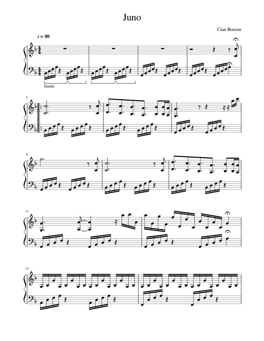 Juno Sheet music for Piano (Solo) | Musescore.com