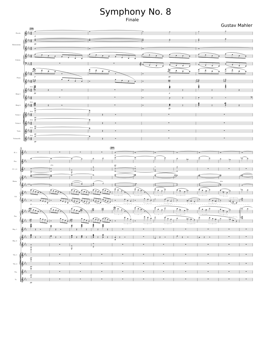 Mahler's 8th Symphony Finale Sheet music for Piano, Trombone, Soprano ...