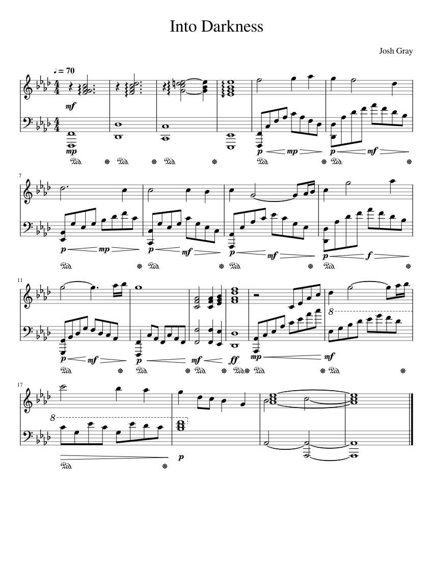 Into Darkness Sheet music for Piano (Solo) Easy | Musescore.com
