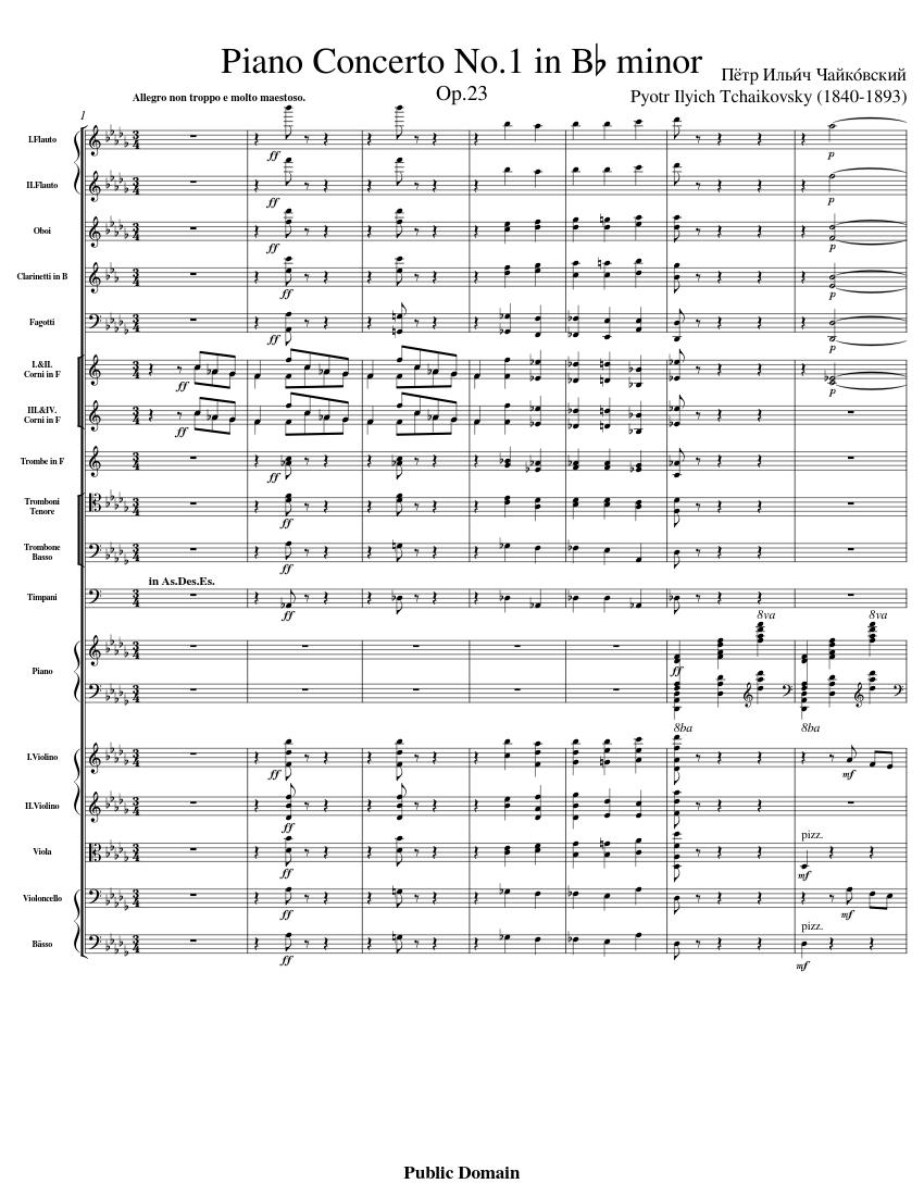 Tchaikovsky Piano Concerto No.1 in B flat minor Op.23, I.Allegro non troppo e molto maestoso ...