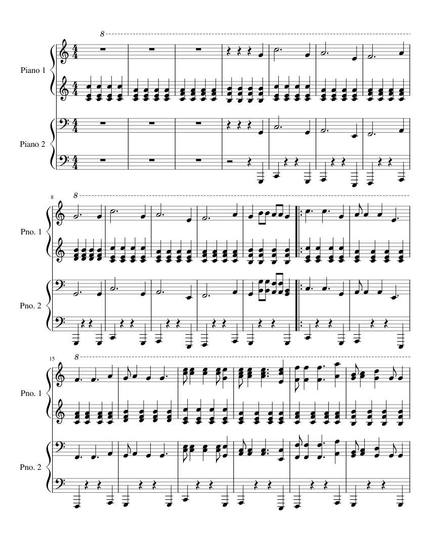 Surf Sheet music for Piano (Piano Duo) | Musescore.com