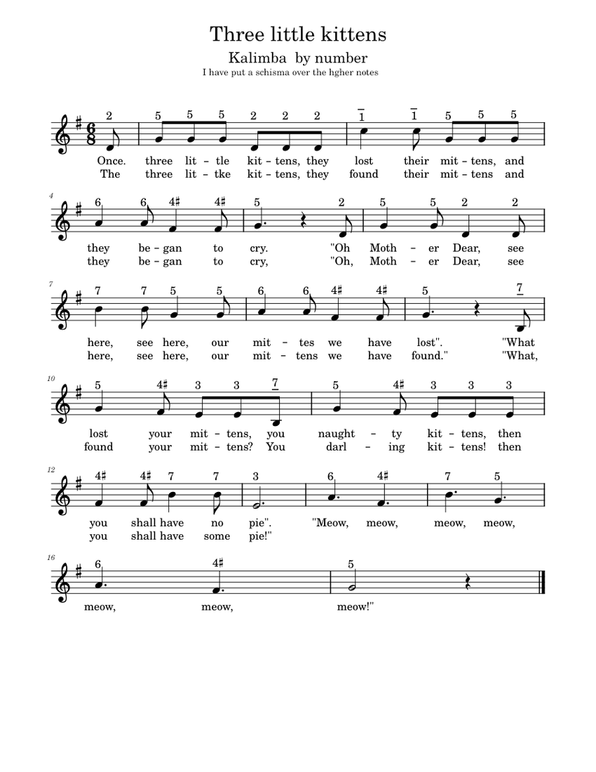 Nursery rhymes – Misc Children Sheet Music for Kalimba (Solo ...