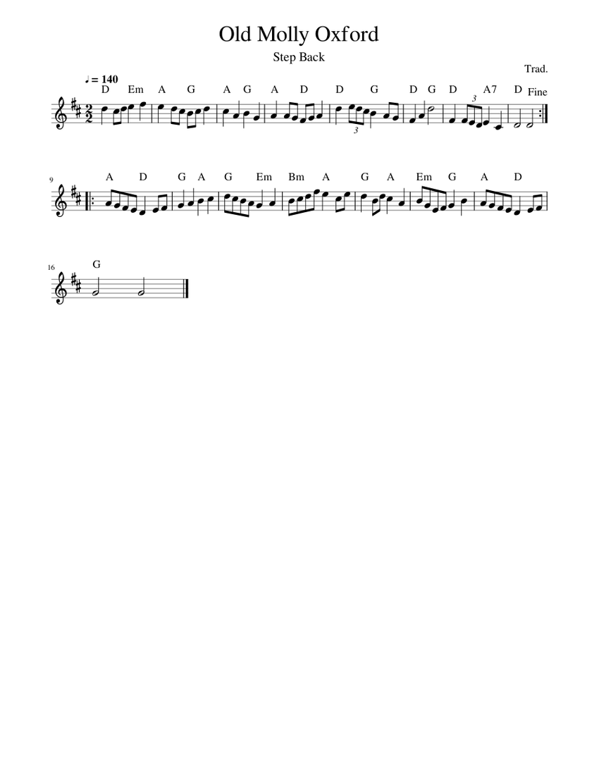 Traditional music - Old Molly Oxford Sheet music for Piano (Solo) Easy ...