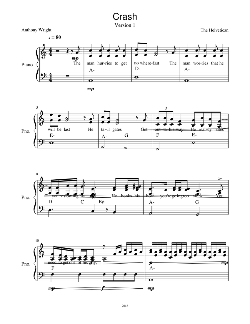 Crash Sheet music for Piano (Solo) | Musescore.com