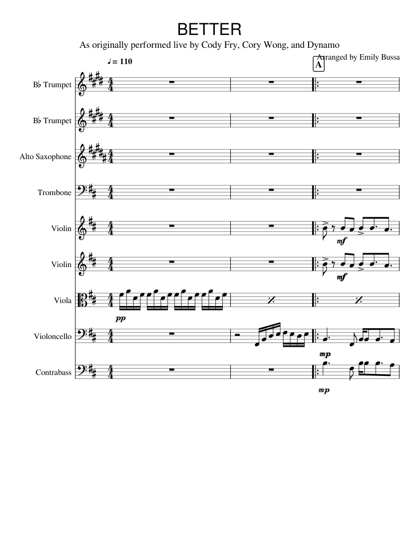 Better Sheet music for Trombone, Saxophone alto, Trumpet in b-flat ...