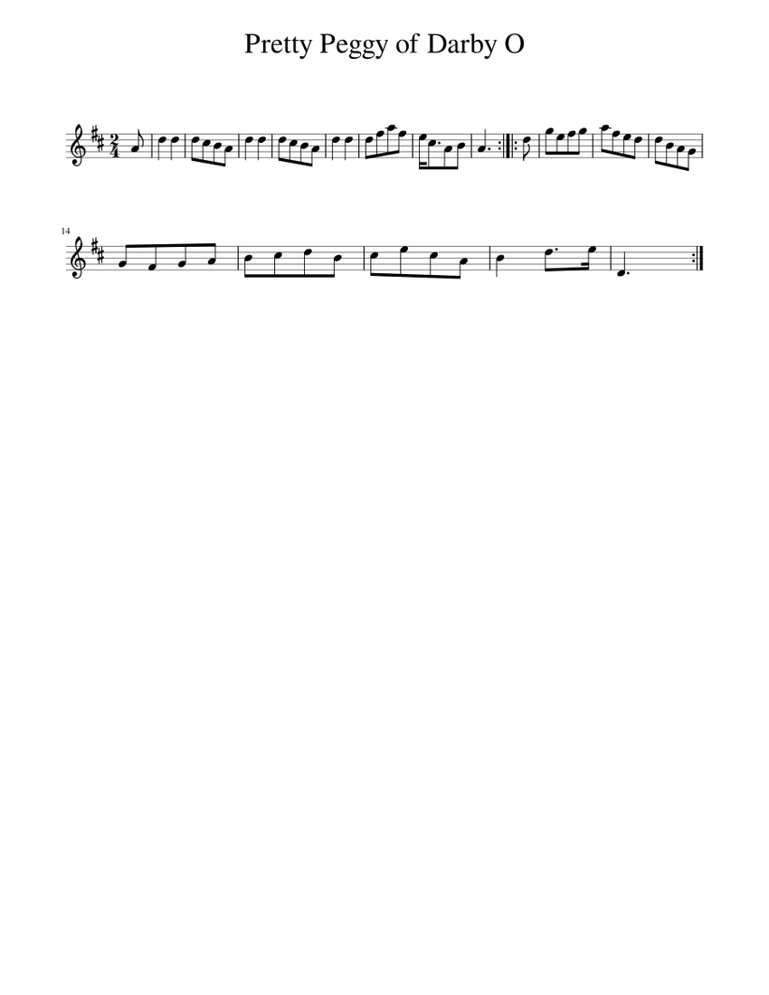 Pretty Peggy of Darby O Sheet music for Piano (Solo) Easy | Musescore.com