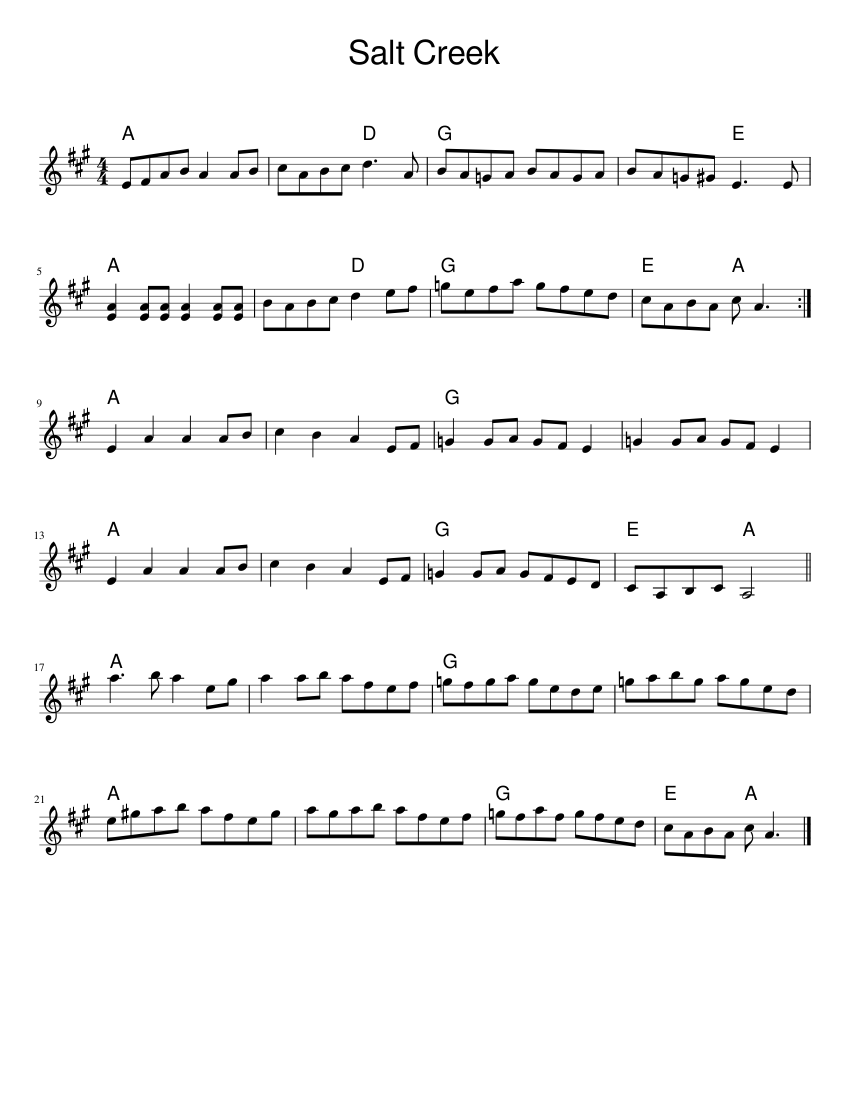 Salt Creek Sheet music for Piano (Solo) | Musescore.com
