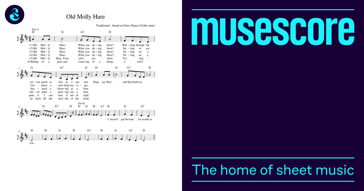 Traditional music - Old Molly Hare Sheet Music for Piano (Solo) Easy ...