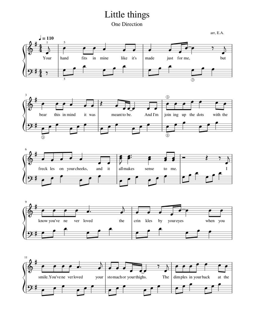 Little_things Sheet Music for Piano (Solo) Easy | MuseScore.com