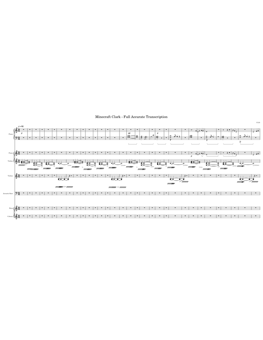 Minecraft Clark - original Sheet music for Piano, Bass guitar, Harp ...