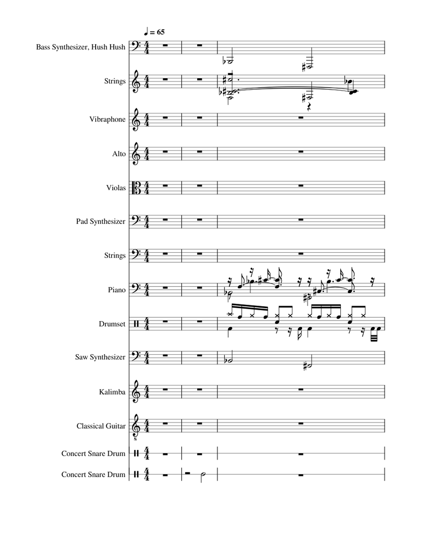 pussycat dolls-hush hush Sheet music for Piano, Alto, Vibraphone, Snare ...