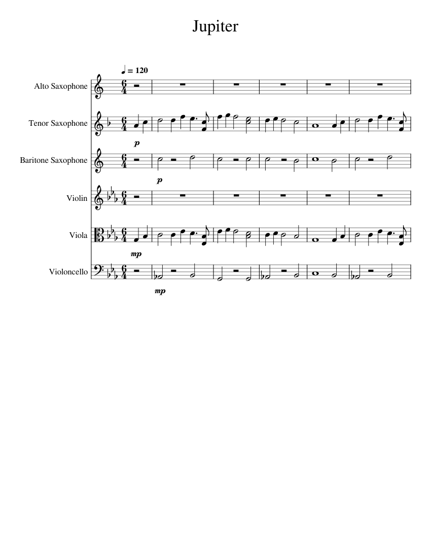 Jupiter Sax and Strings Sheet music for Saxophone alto, Saxophone tenor ...