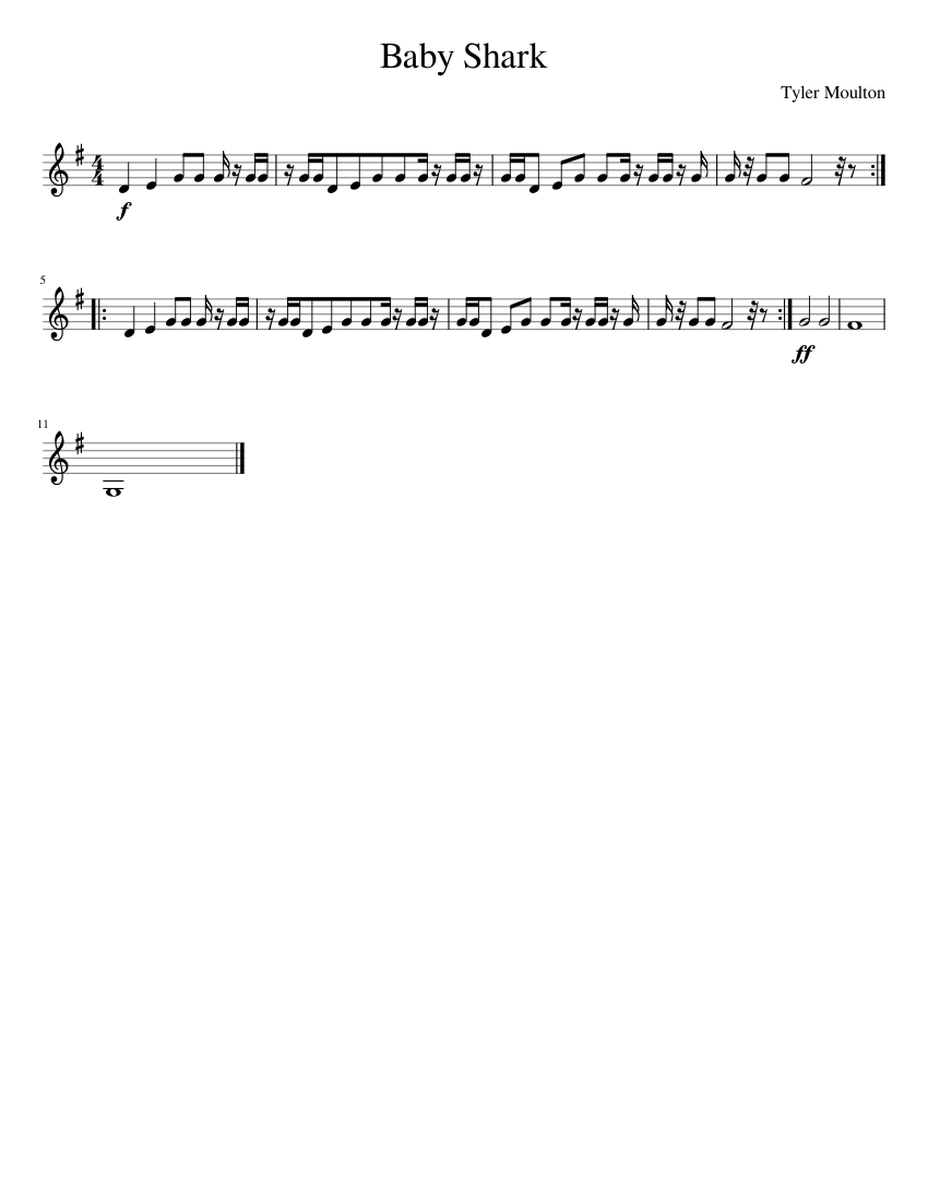 Baby Shark Sheet music for Piano (String Orchestra) Easy | Musescore.com