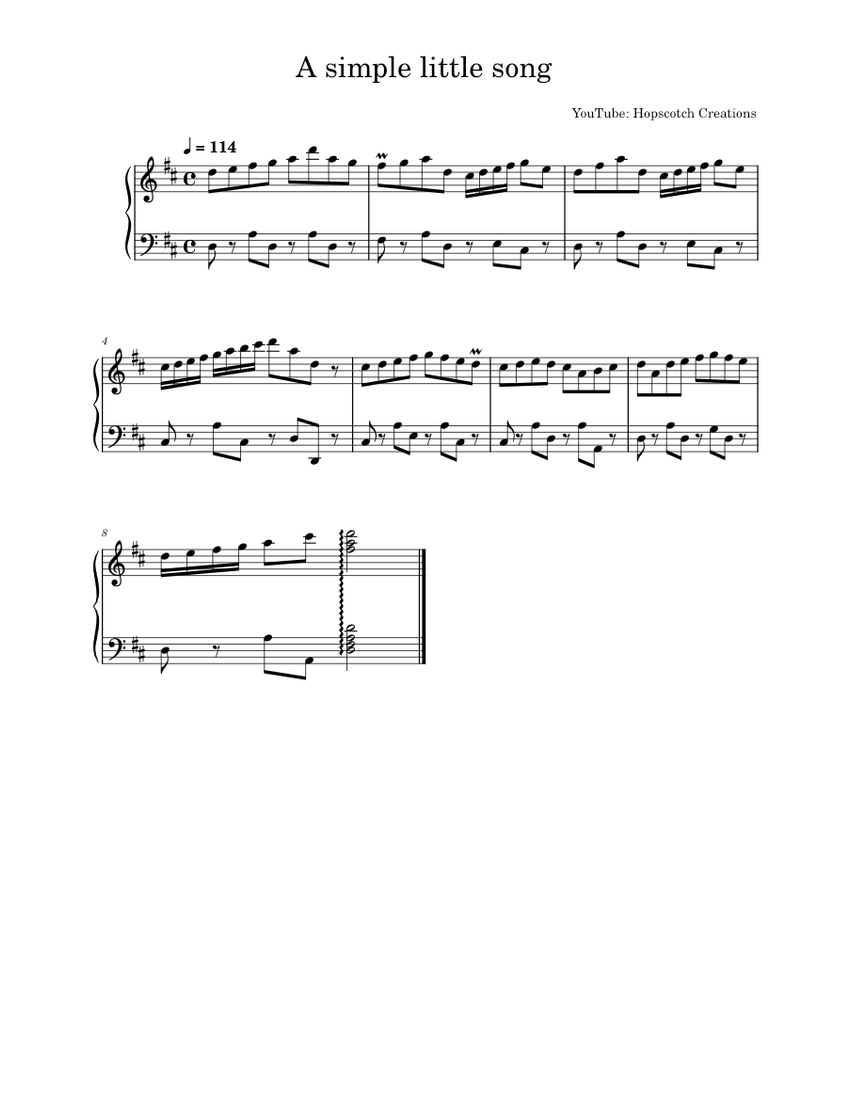 A simple little song Sheet Music for Piano (Solo) Easy | MuseScore.com