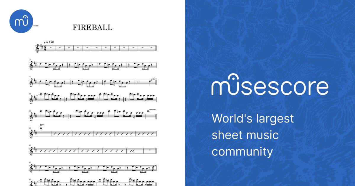 Fireball – Pitbull (Alto sax RMX) Sheet Music with Chords for Saxophone ...