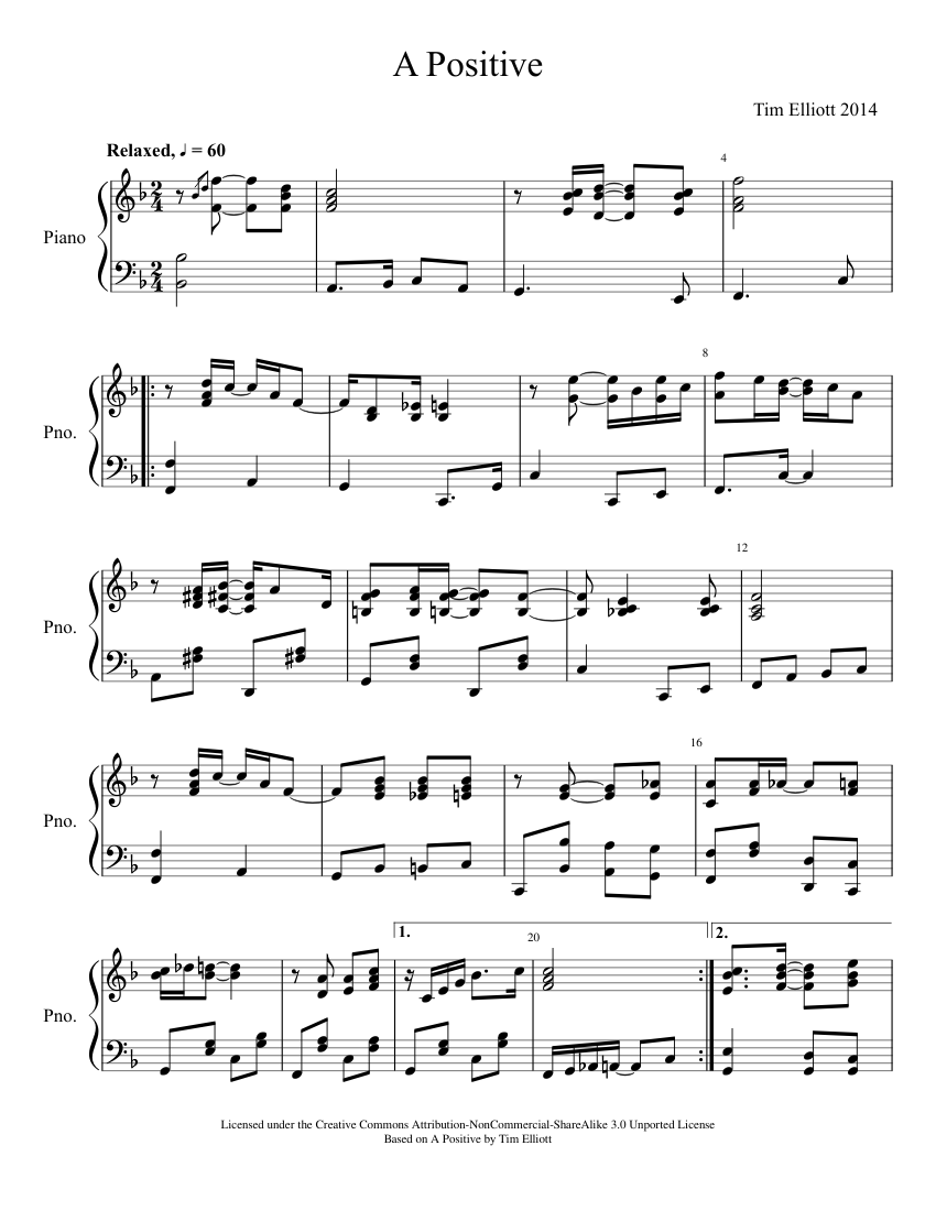 A Positive Sheet music for Piano (Solo) | Musescore.com