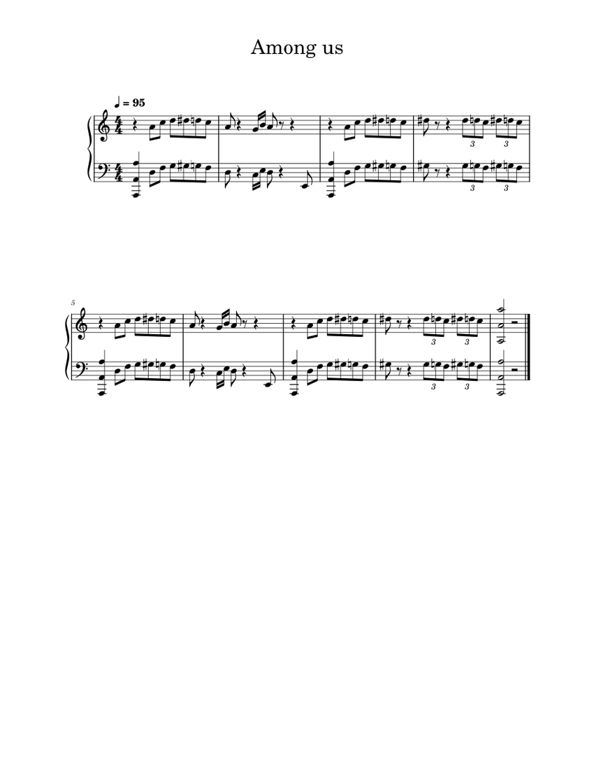 Among us – InnerSloth Sheet music for Piano (Solo) Easy | Musescore.com