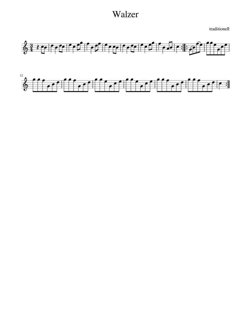 Traditional music - Walzer Sheet music for Piano (Solo) | Musescore.com