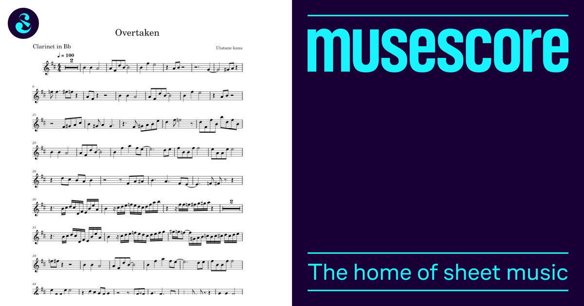 Overtaken Sheet Music for Clarinet other (Solo) | MuseScore.com