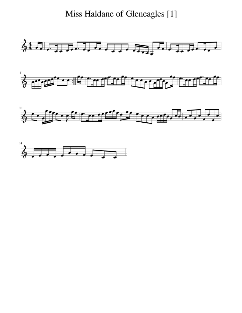 Miss Haldane of Gleneagles Sheet music for Piano (Solo) Easy ...