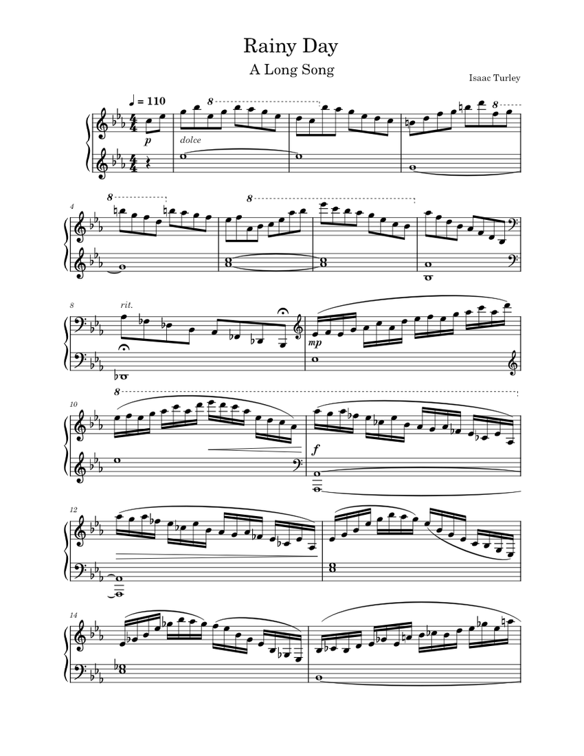 Rainy Day - Isaac Turley Sheet music for Piano (Solo) | Musescore.com