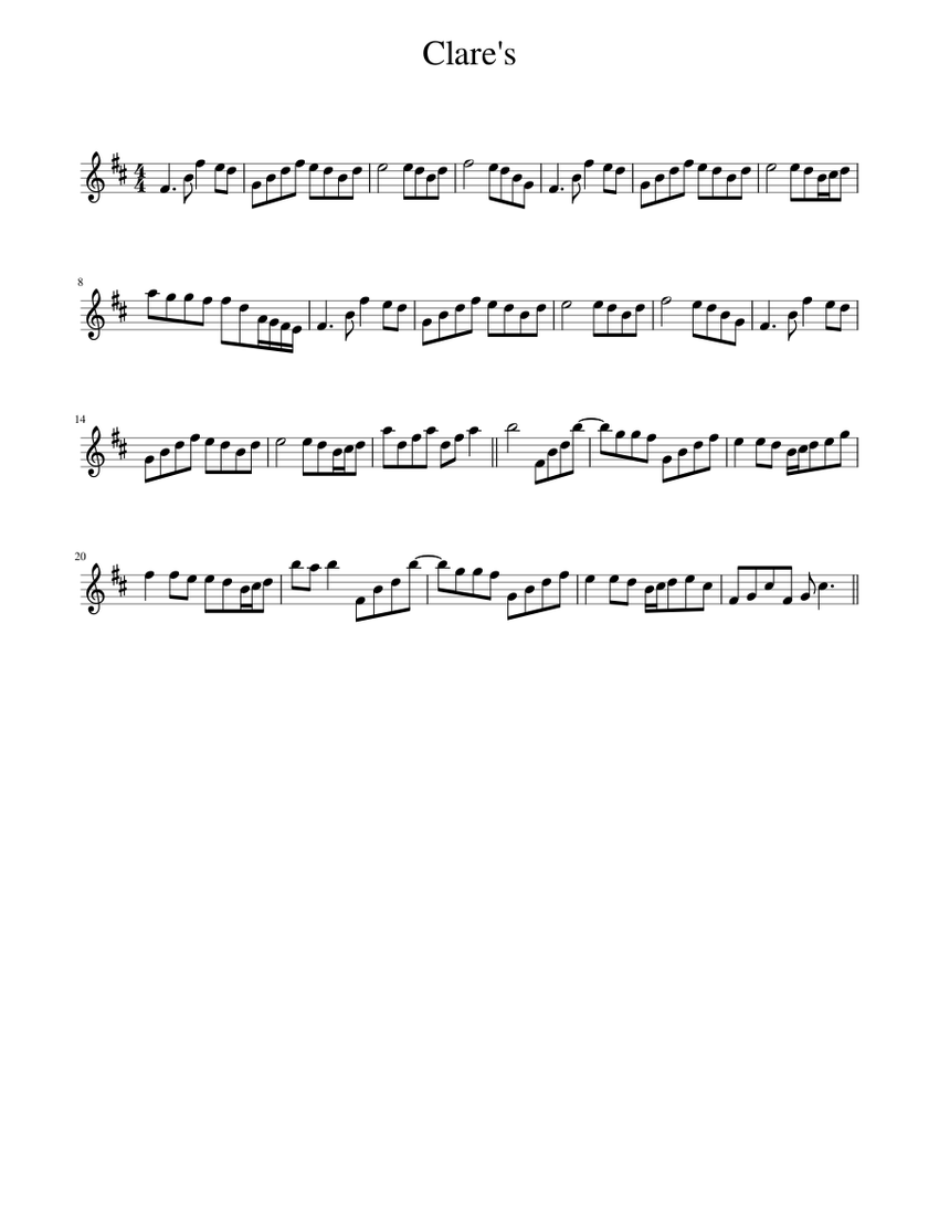 Clare's Sheet music for Piano (Solo) Easy | Musescore.com